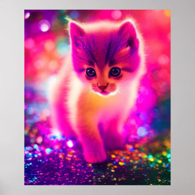 colorful cat poster | Zazzle
