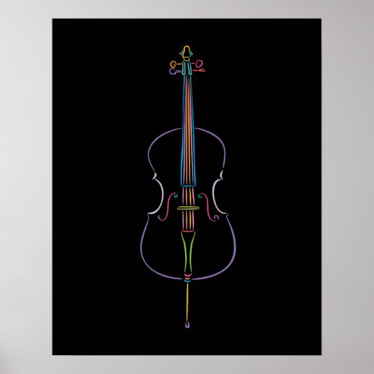 Colorful Cello Poster | Zazzle.com