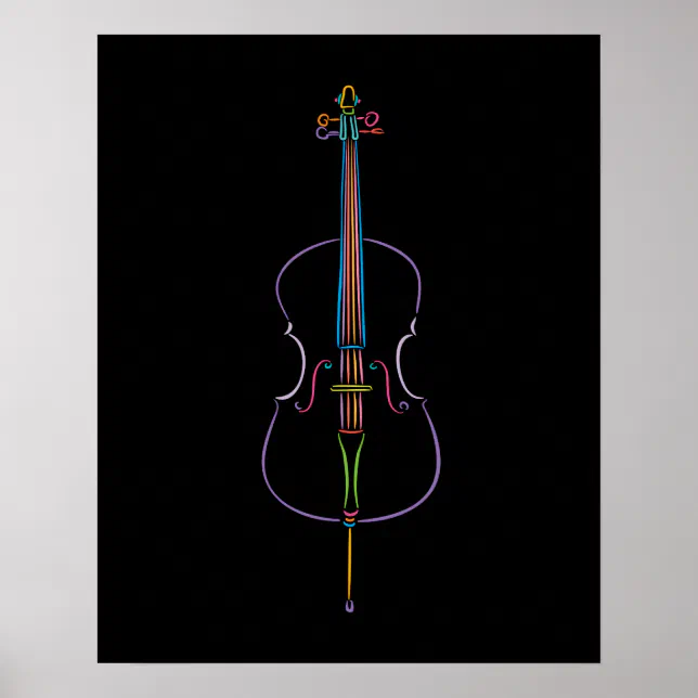 Colorful Cello Poster | Zazzle