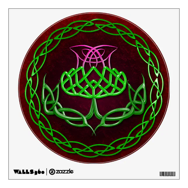 Colorful Celtic Knot Thistle Wall Sticker | Zazzle