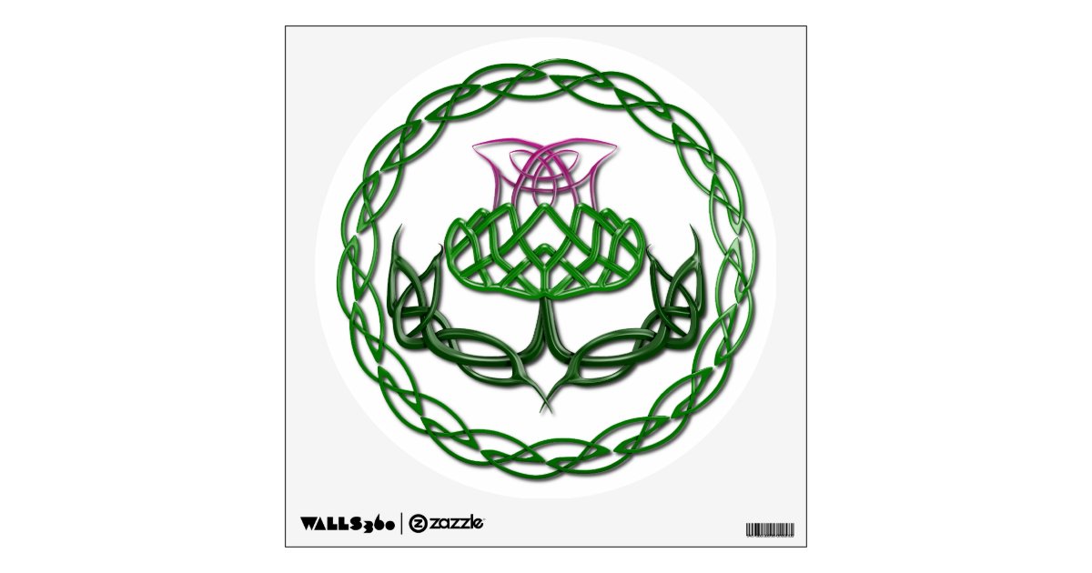 Colorful Celtic Knot Thistle Wall Sticker | Zazzle