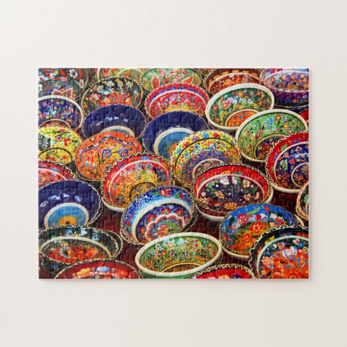 Colorful Ceramic Bowls Decorative Pottery Jigsaw Puzzle | Zazzle.com
