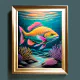 Colorful Chalk Drawing Reef Fish Poster | Zazzle