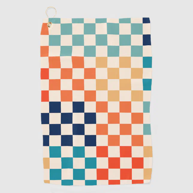 Colorful Check Checkered Checkerboard Pattern Golf Towel | Zazzle