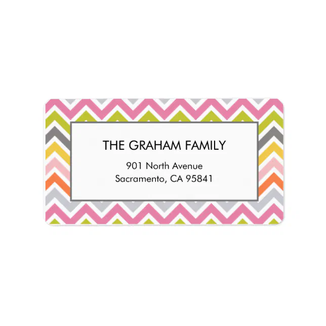 Colorful Chevron Address Labels | Zazzle