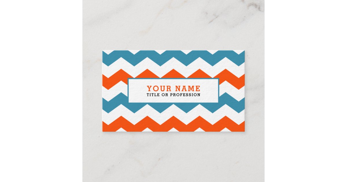 Colorful Chevron Business Card | Zazzle