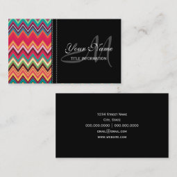 Colorful Chevron Pattern Business Card | Zazzle