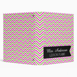 Colorful Chevron Teacher Lesson Plan Binder | Zazzle