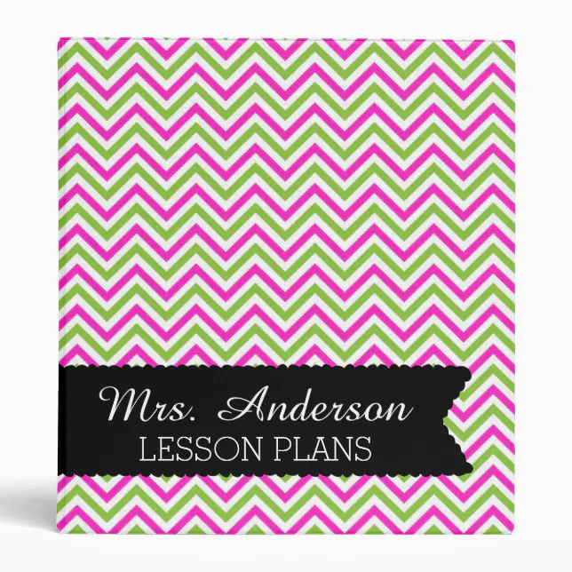 Colorful Chevron Teacher Lesson Plan Binder | Zazzle