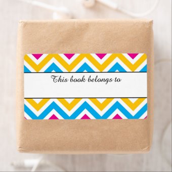 Colorful Chevron "This Book Belongs To" Labels | Zazzle