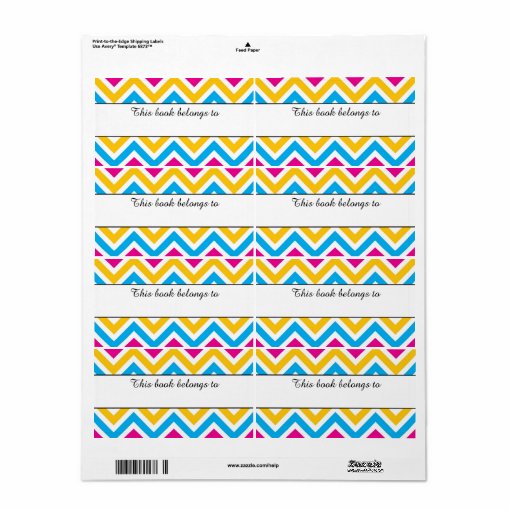 Colorful Chevron "This Book Belongs To" Labels | Zazzle