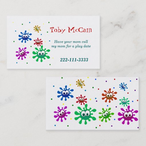 Colorful children calling card | Zazzle