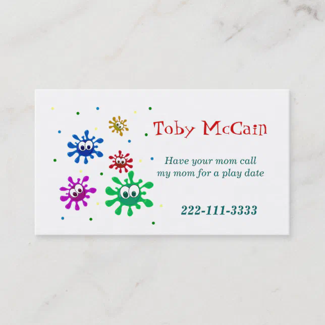 Colorful children calling card | Zazzle