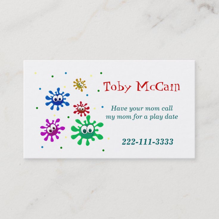 Colorful children calling card | Zazzle