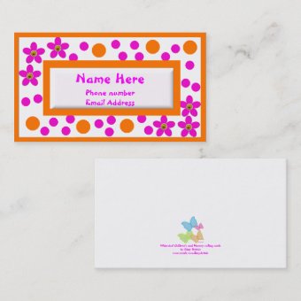 Colorful Childrens Calling Cards | Zazzle