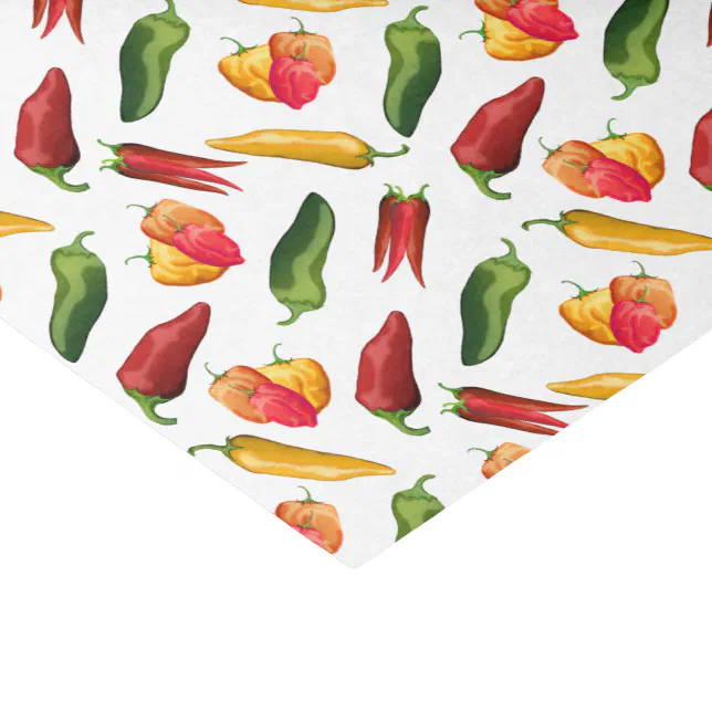 Colorful Chili peppers Tissue Paper | Zazzle