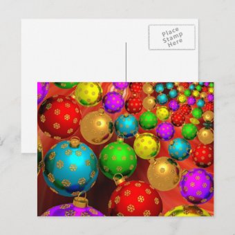 Colorful Christmas Holiday Postcard | Zazzle