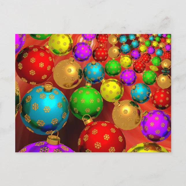 Colorful Christmas Holiday Postcard | Zazzle