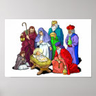 Nativity Scene Backdrop Christmas Poster | Zazzle.com