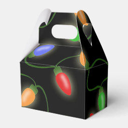 Colorful Christmas String Lights Pattern Favor Box | Zazzle