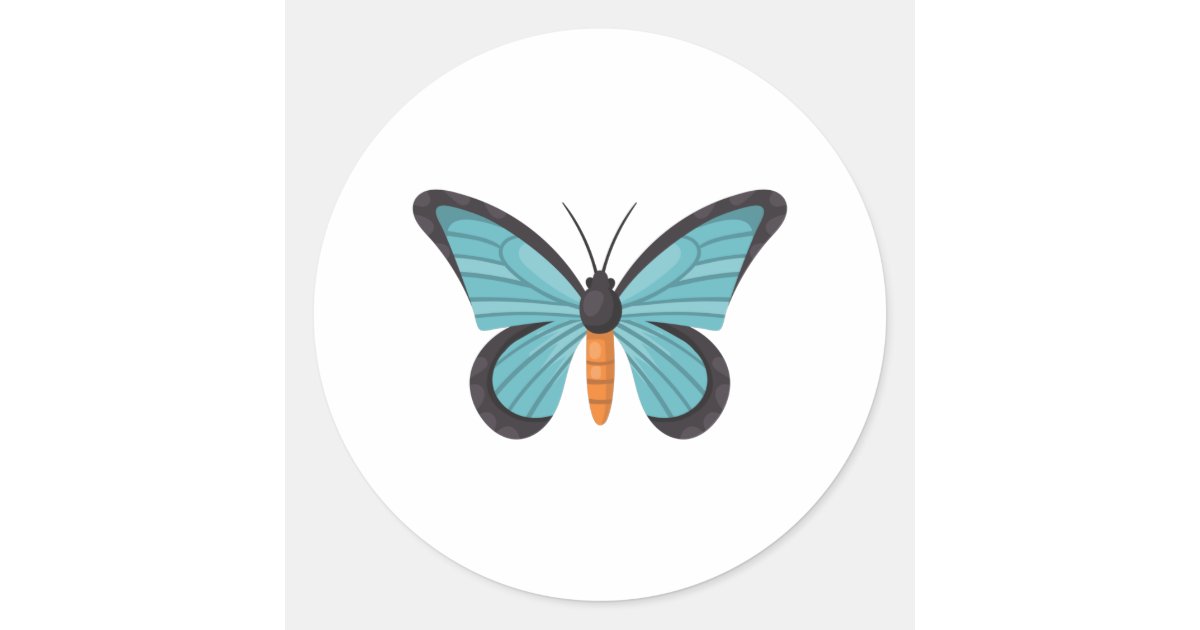 Colorful chrome Butterfly Classic Round Sticker | Zazzle