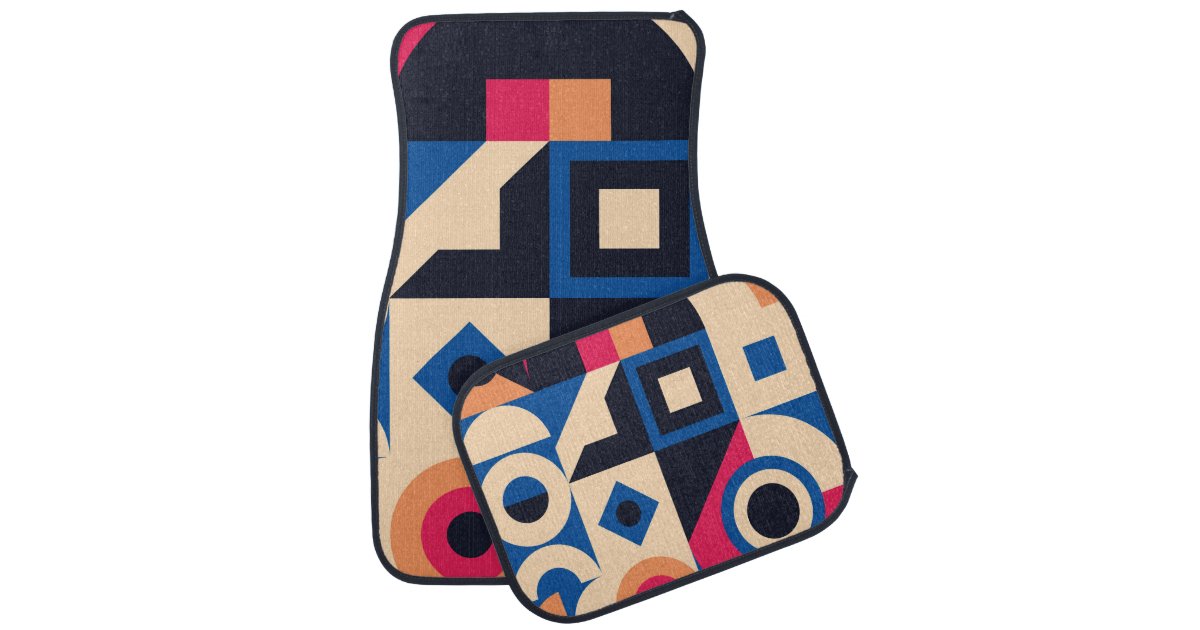 colorful circle geometric pattern car floor mat | Zazzle