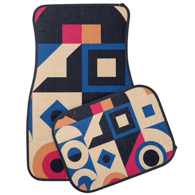 colorful circle geometric pattern car floor mat | Zazzle