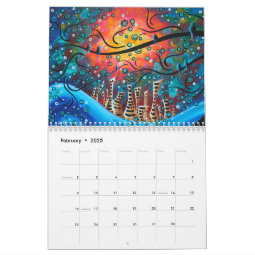 Colorful Circle of Life Tree Art 2024 Calendar | Zazzle