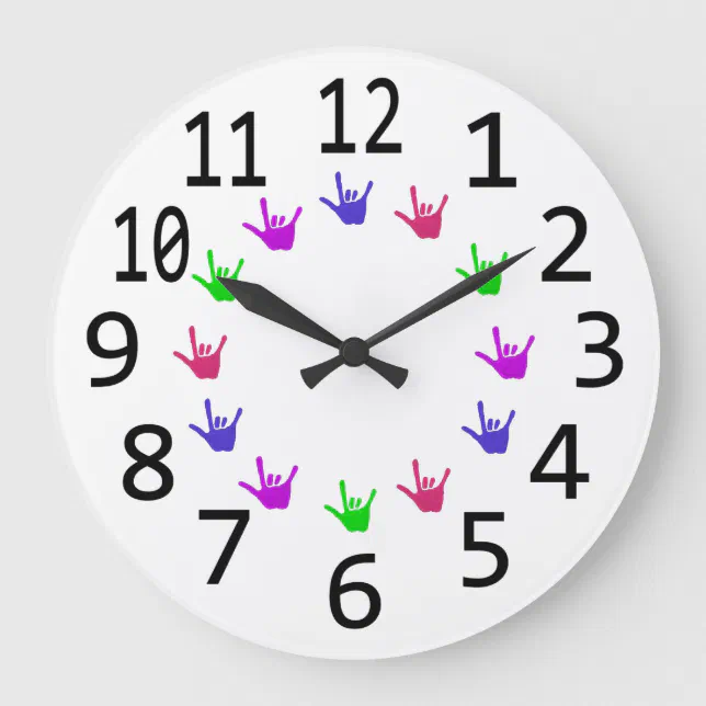 Colorful Circle of Love Sign Language Hands Clocks | Zazzle
