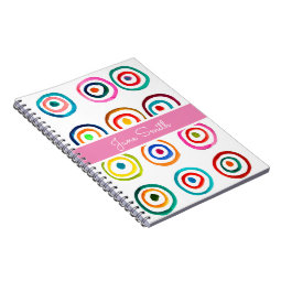 Colorful circle rainbow watercolor notebook | Zazzle