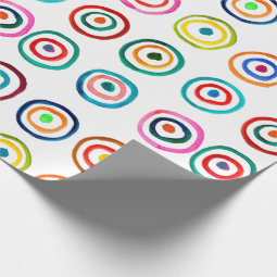 Colorful circle rainbow watercolor wrapping paper | Zazzle