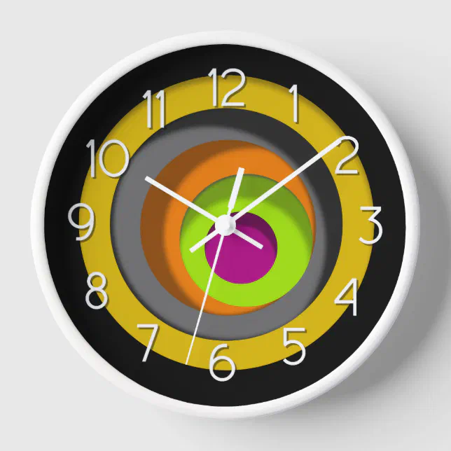 Colorful Circles Clock | Zazzle