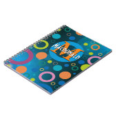 Colorful Circles Spots Rings Personalized BLUE Notebook | Zazzle