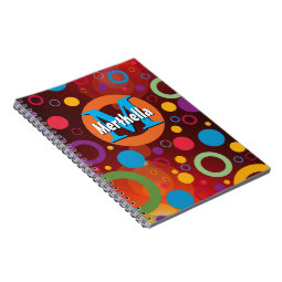 Colorful Circles Spots Rings Personalized ORANGE Notebook | Zazzle
