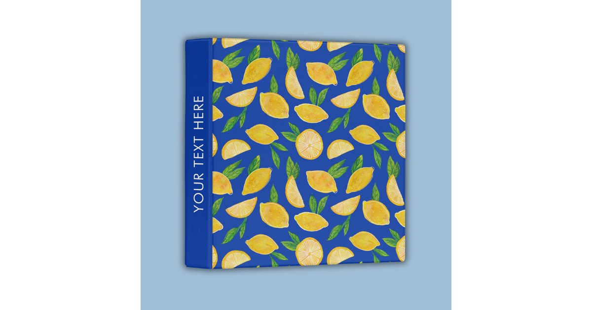 Colorful Citrus Lemon pattern 3 Ring Binder | Zazzle
