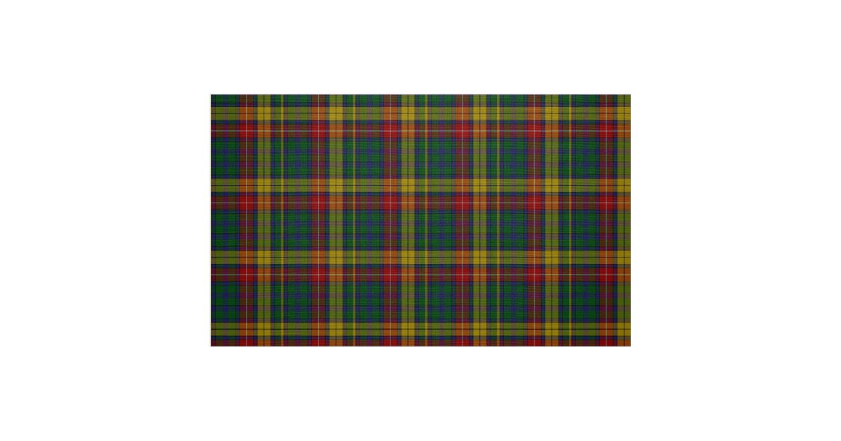 Colorful Clan Buchanan Tartan Plaid Fabric | Zazzle
