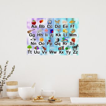 Colorful Classroom ABC Alphabet Poster | Zazzle