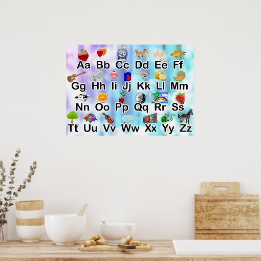 Colorful Classroom ABC Alphabet Poster | Zazzle