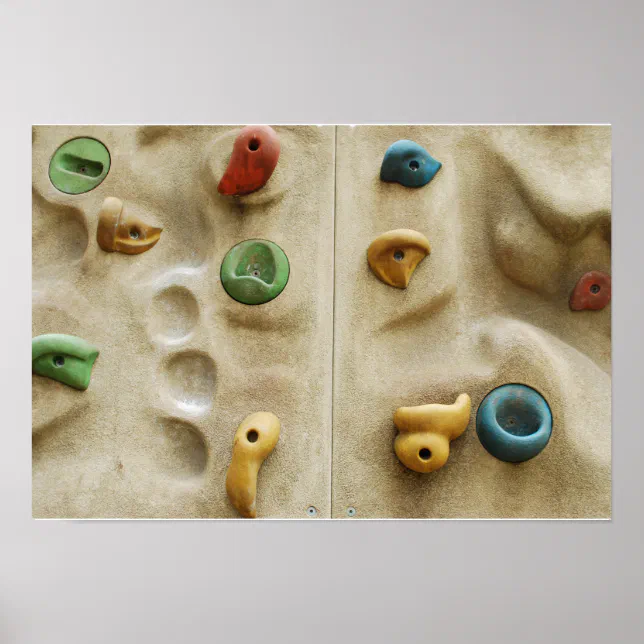 Colorful Climbing Wall Rocks Poster | Zazzle