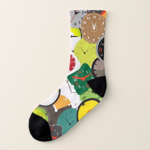 Colorful Clock Patterns Socks | Zazzle