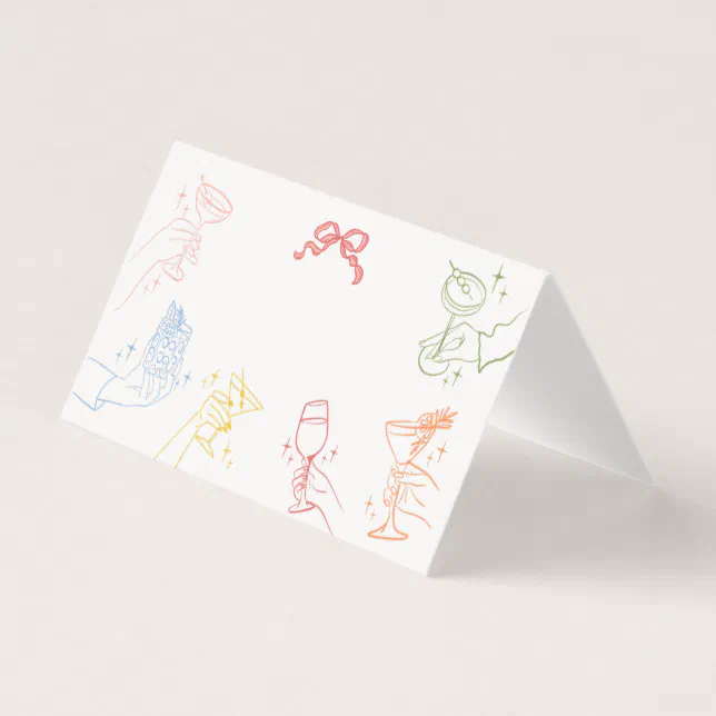 Colorful Cocktail Party Retro Table Place Cards | Zazzle