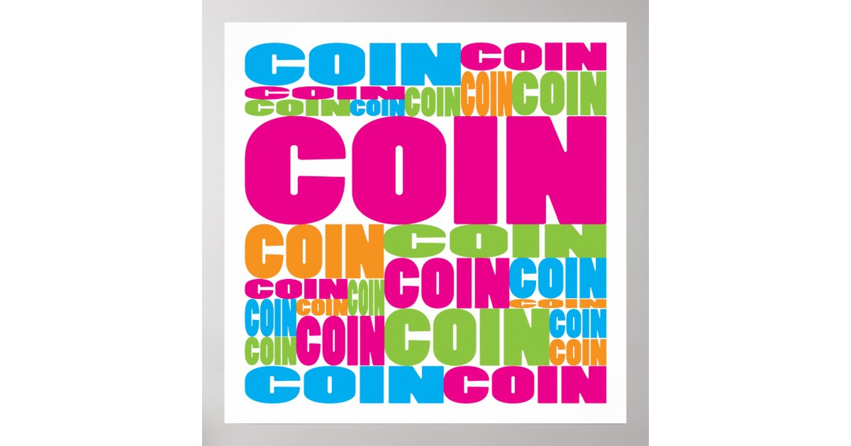 Colorful Coin Poster | Zazzle