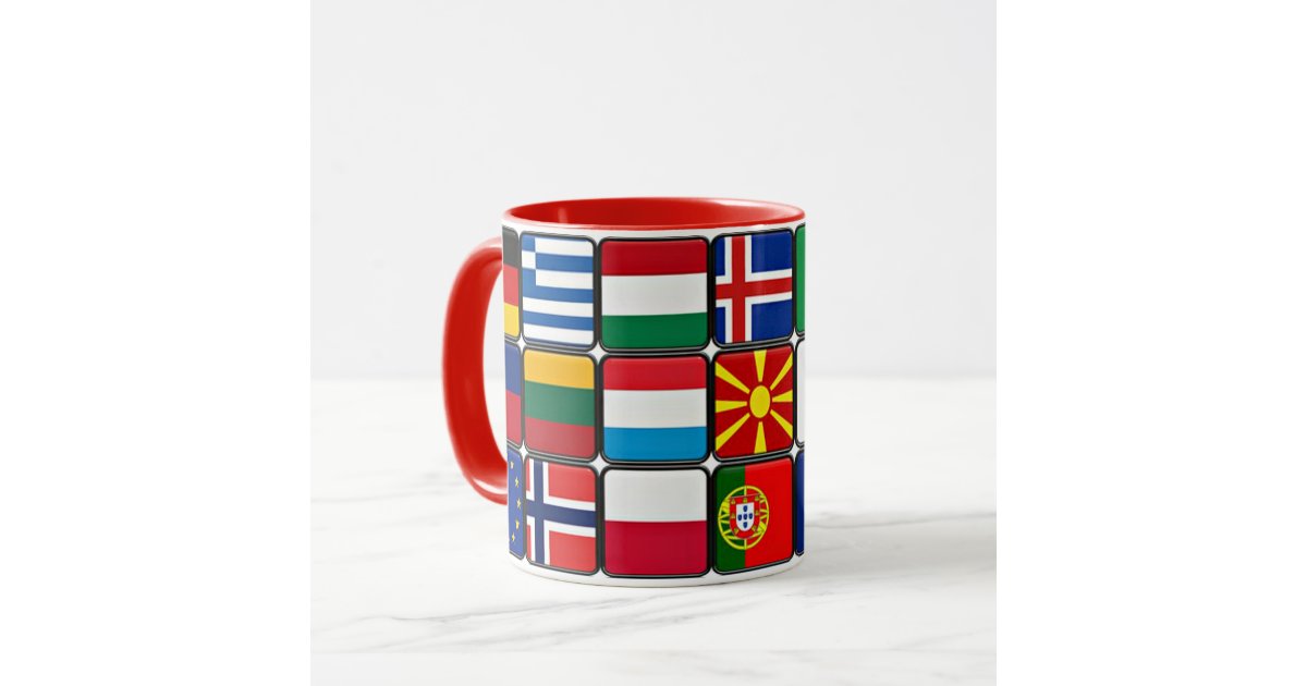 Colorful collection of world flags mug | Zazzle