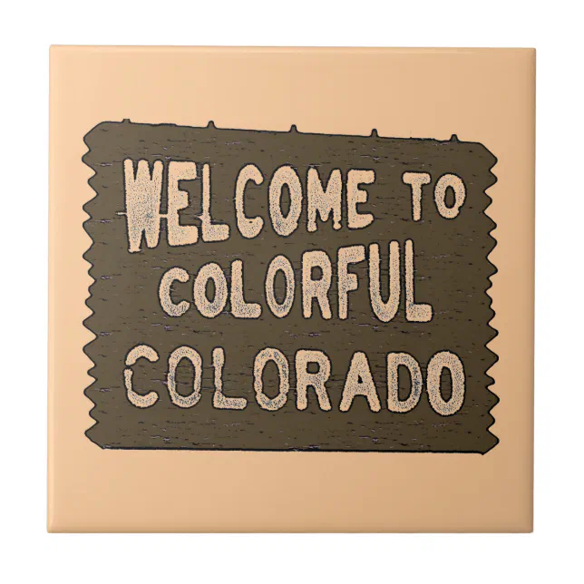Colorful Colorado welcome sign decorative tile | Zazzle