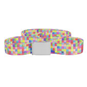 Colorful Colored In Graph Paper Squares Metal Bckl Belt | Zazzle