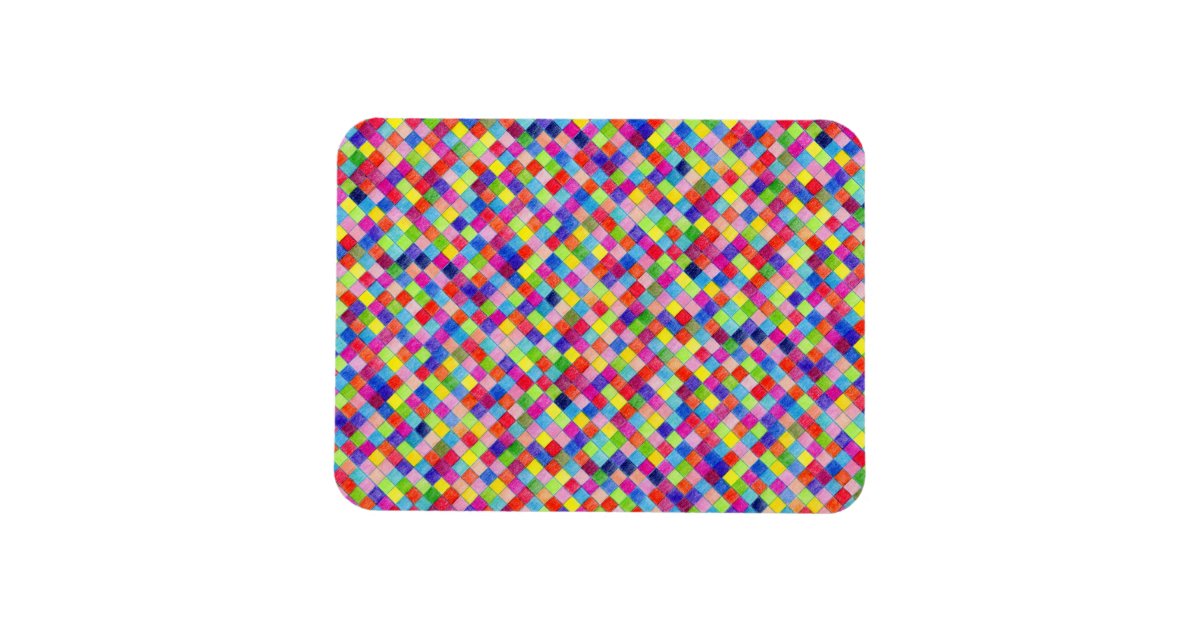 Colorful Colored In Graph Paper Squares Pattern Magnet | Zazzle
