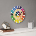 Colorful Colored Pencil Artist Wall Clock | Zazzle