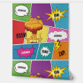 Colorful Comic Book Personalized Name Pop Art Wallpaper | Zazzle