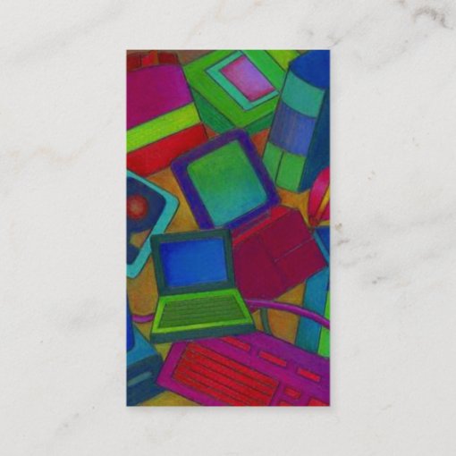 COLORFUL COMPUTER PARTS COMPONENTS BUSINESS CARD | Zazzle
