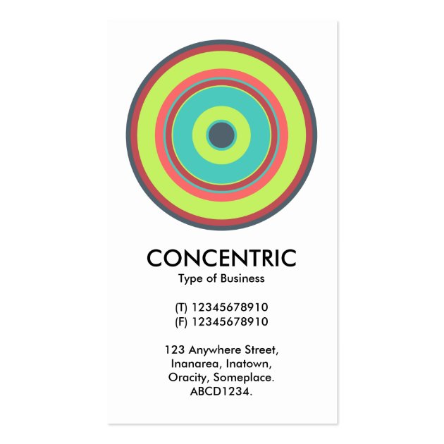 Colorful Concentric Circle 04 Business Card